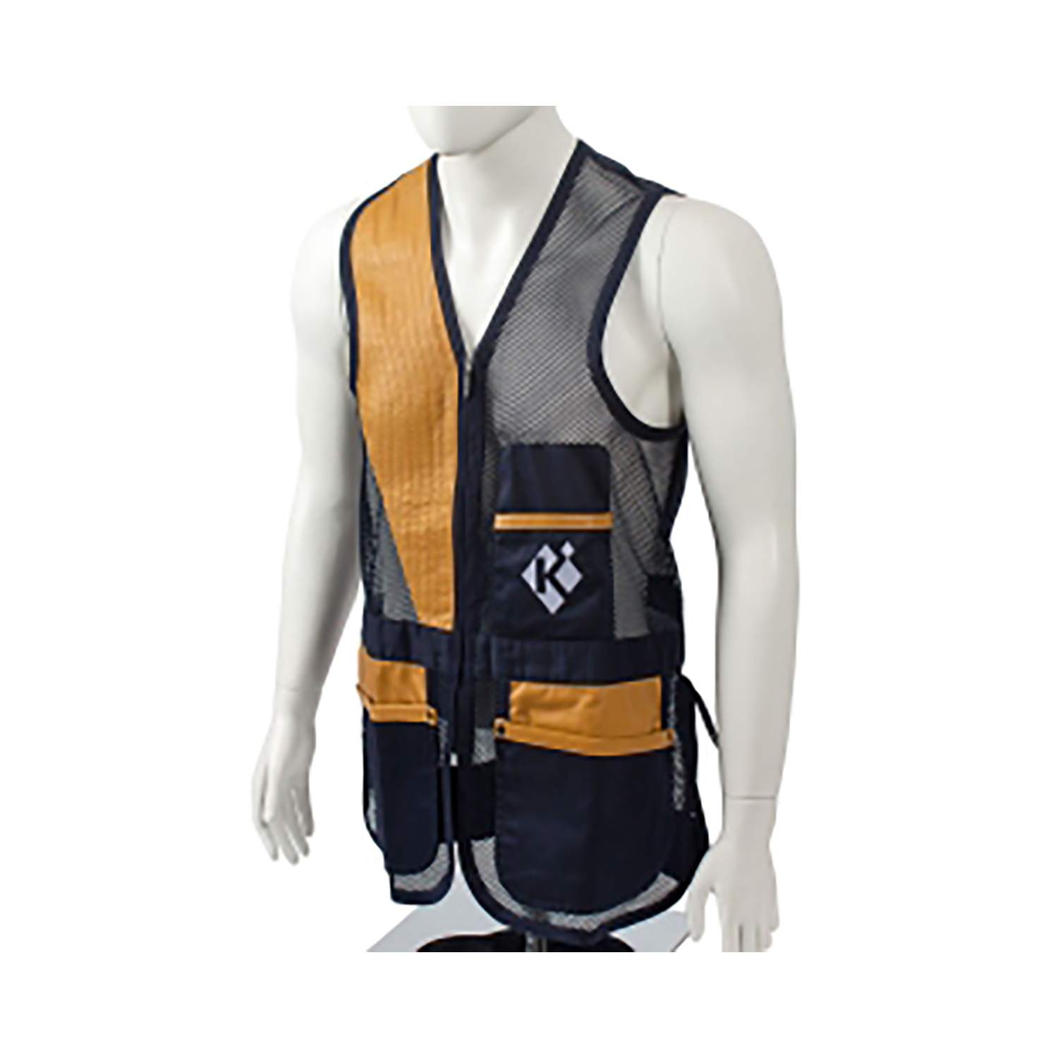 Krieghoff Mesh Shooting Vest by Castellani, Navy Blue, Leather Pad ...